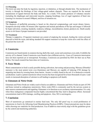 Neurotoxins in Food | PDF