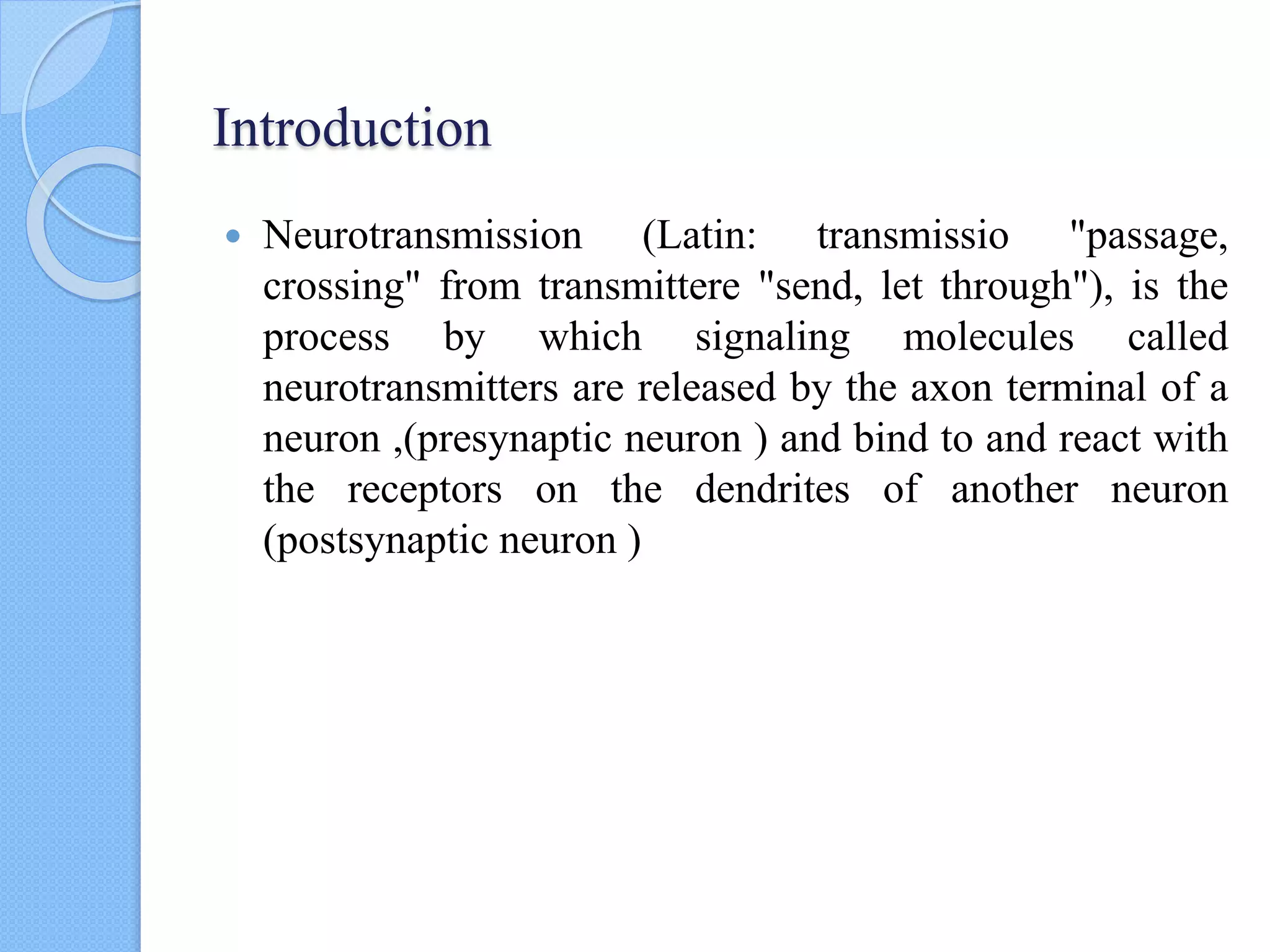 Neurotransmission | PPTX
