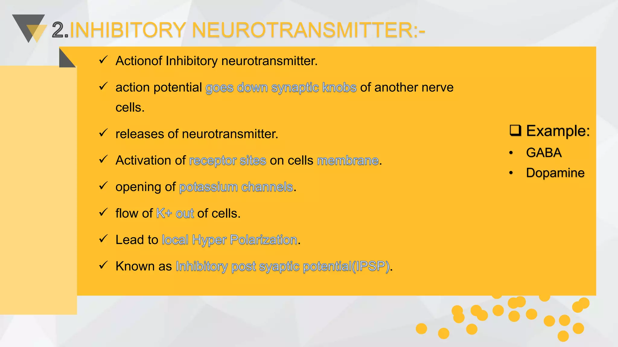 Physiology Neurotransmitter (nervous system) ppt | PPT