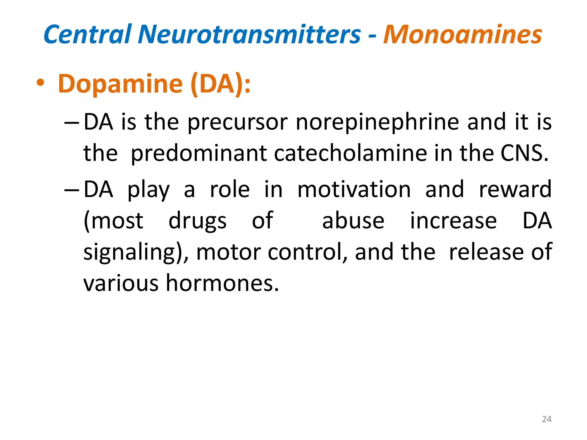 neurotransmitters-Histamine, Acetylcholine,Dopamine,GABA,Amino acid ...