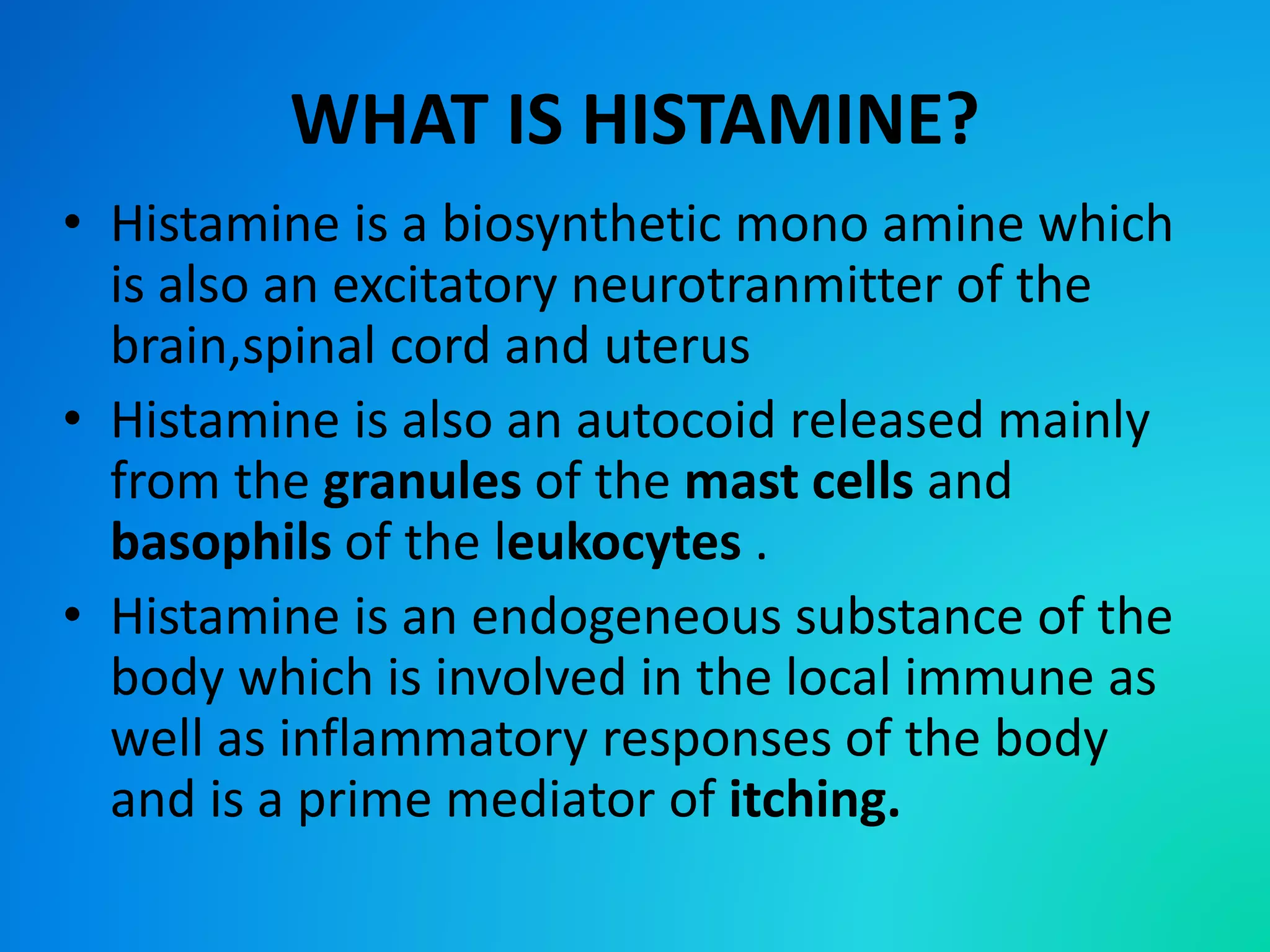 Neurotransmitters and histamine pharmacology | PPTX