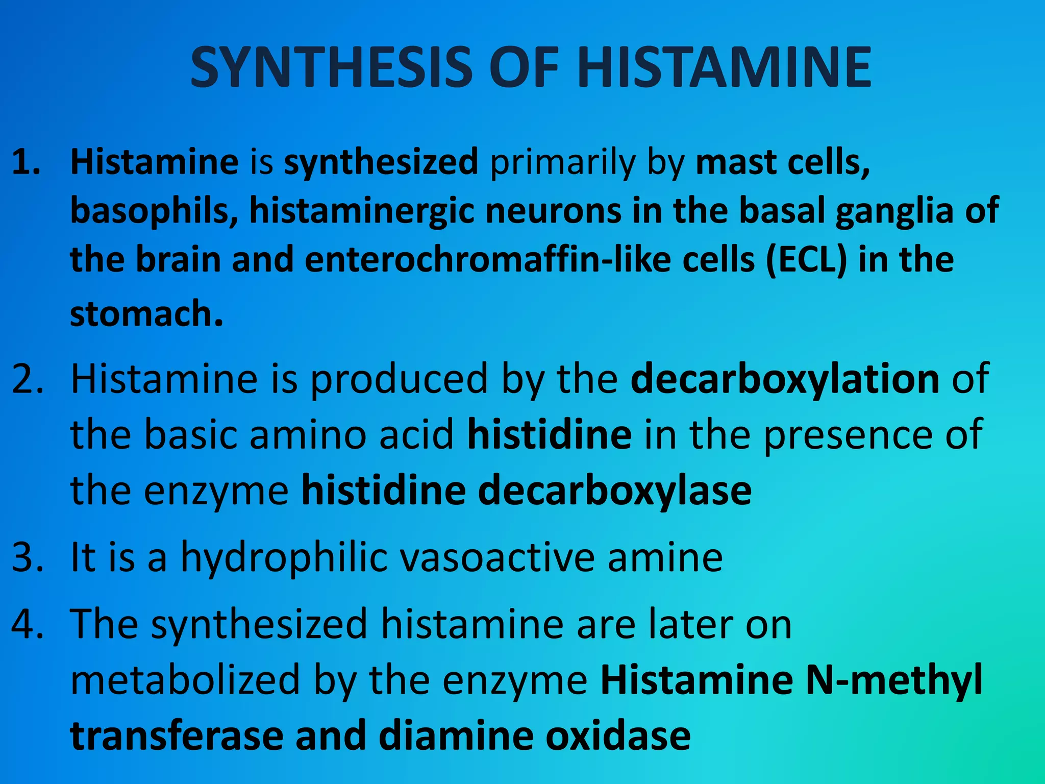 Neurotransmitters and histamine pharmacology | PPTX