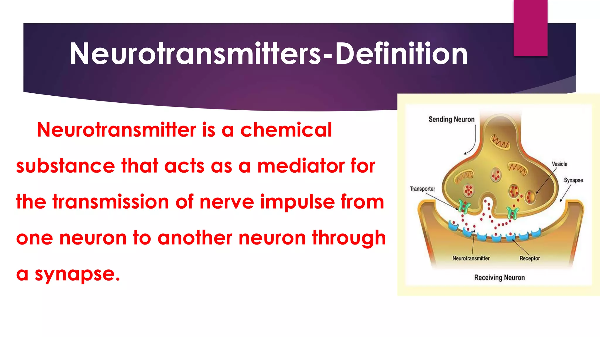 Neurotransmitters and receptor | PPTX