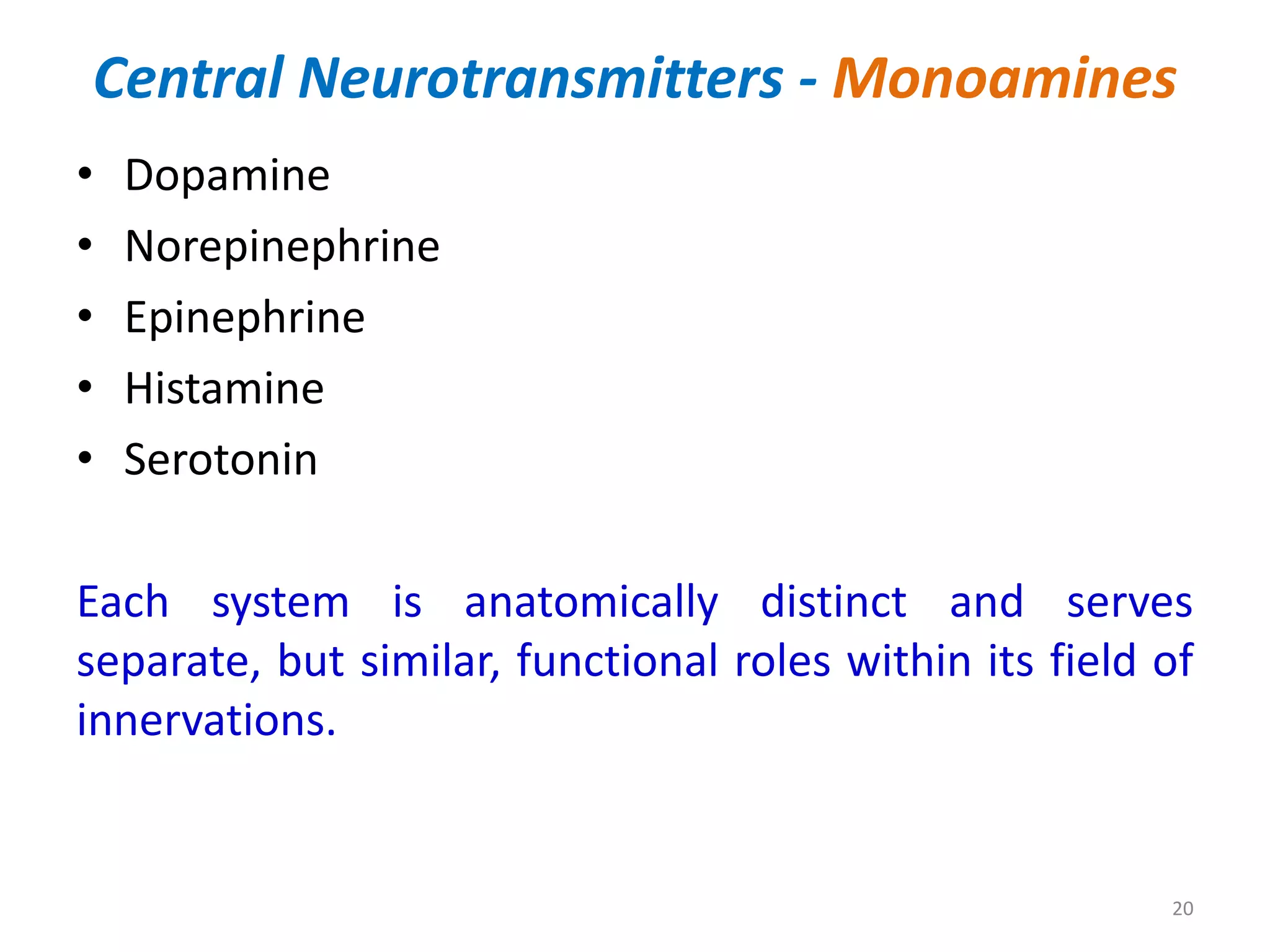 Neurotransmitters in CNS | PPTX