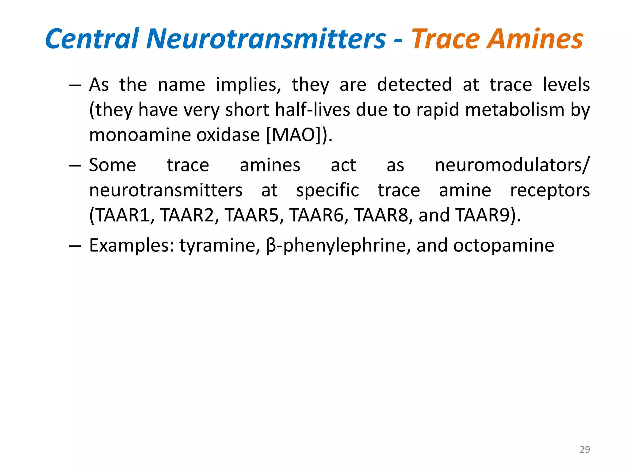 Neurotransmitters in CNS | PPTX