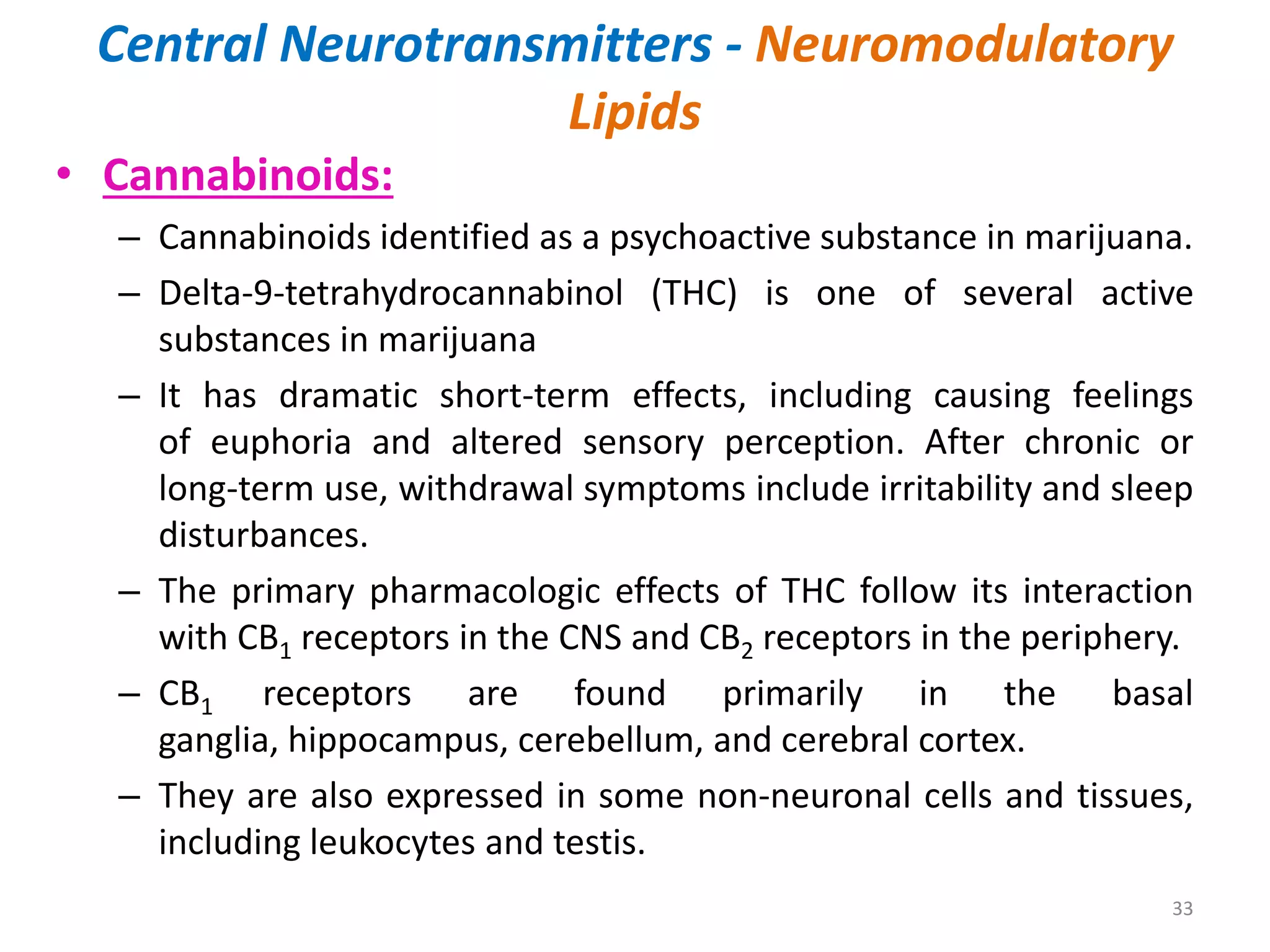 Neurotransmitters in CNS | PPTX