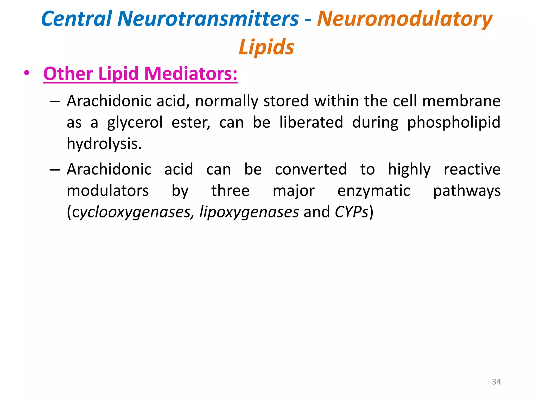 Neurotransmitters in CNS | PPTX