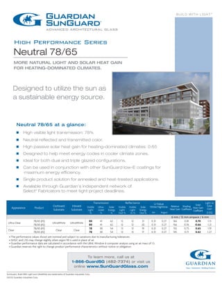SunGuard Neutral 78/65 from Guardian - NEW | PDF
