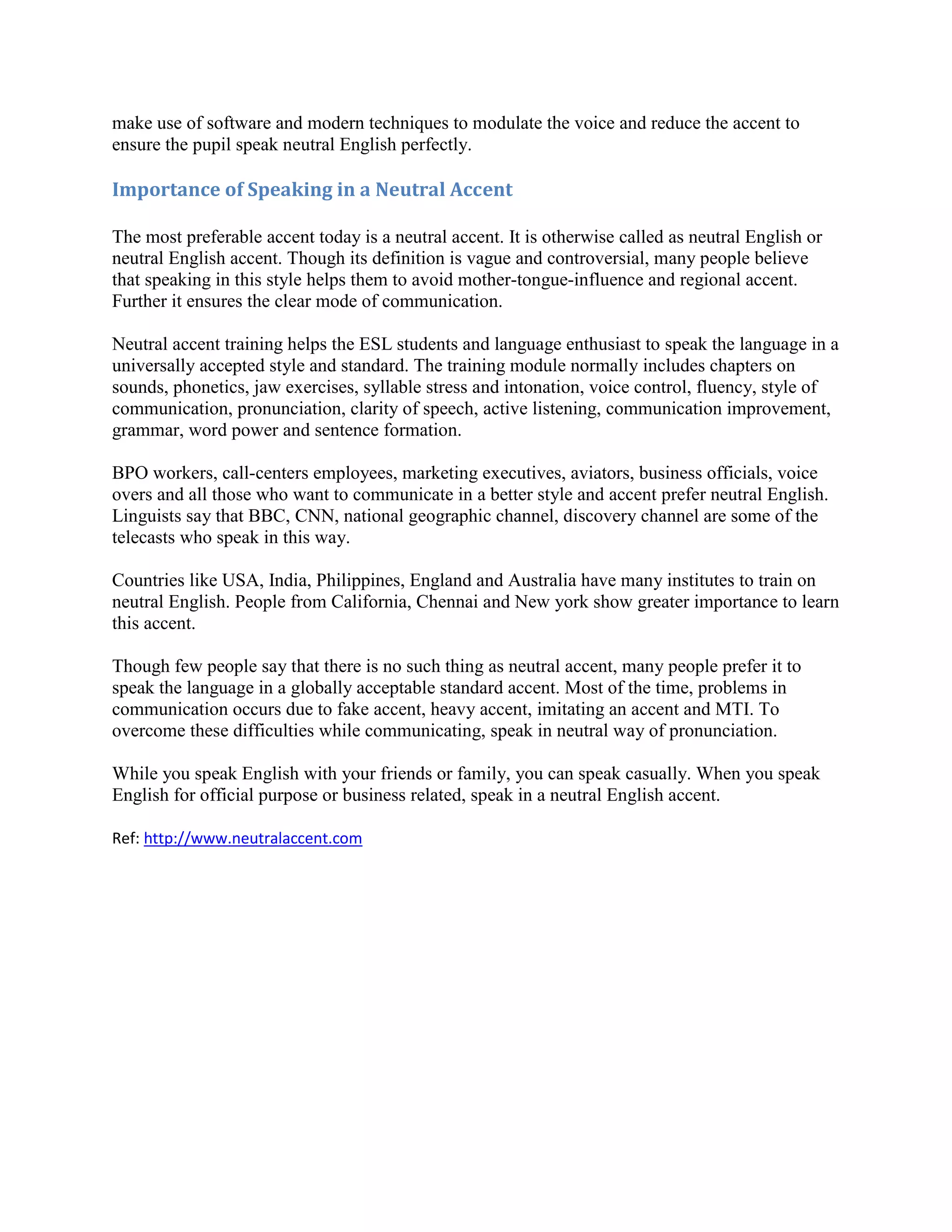 Neutral accent | DOC