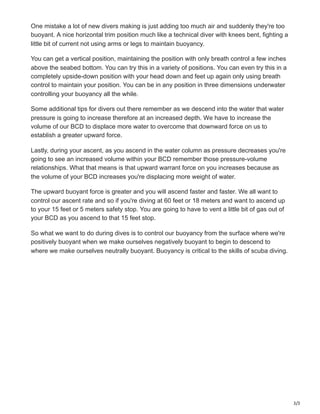 What is Neutral Buoyancy in recreational scuba diving | PDF