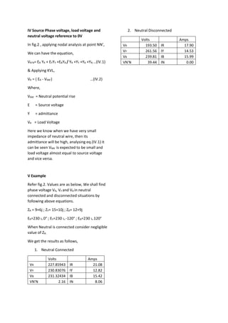Neutral current, unbalance system and neutral earth voltage | PDF