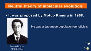Neutral Evolution, molecular divergence and molecular clock-New.pptx