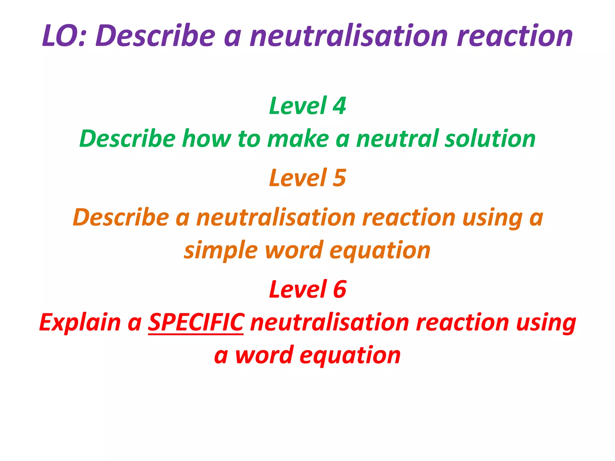 Neutralisation | PPTX