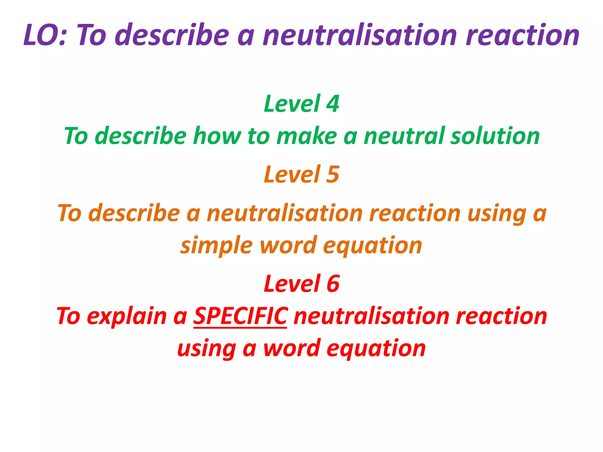 Neutralisation | PPTX