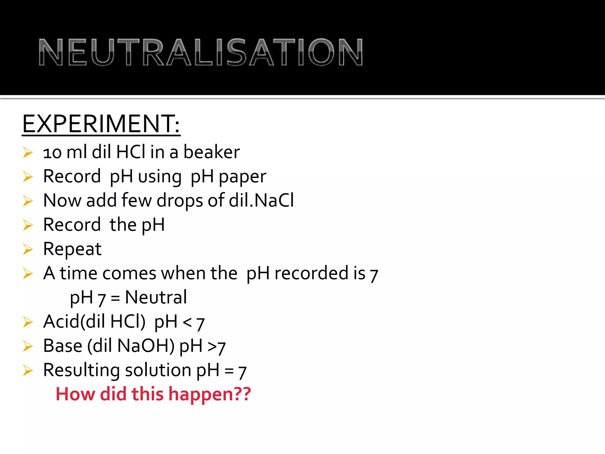 Neutralisation || Acids, Bases and Salts | PPTX