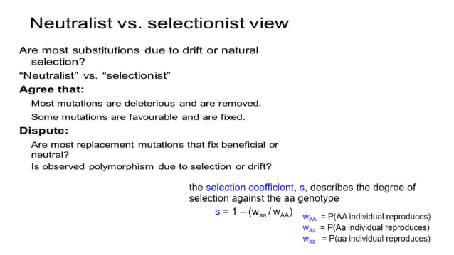 Neutral theory 2019 | PPTX | Genetics | Science