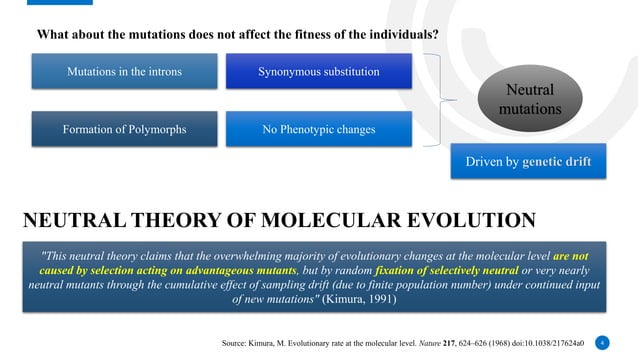 Neutral theory of molecular evolution | PPTX