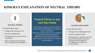 Neutral theory of molecular evolution | PPTX