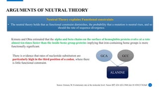 Neutral theory of molecular evolution | PPTX