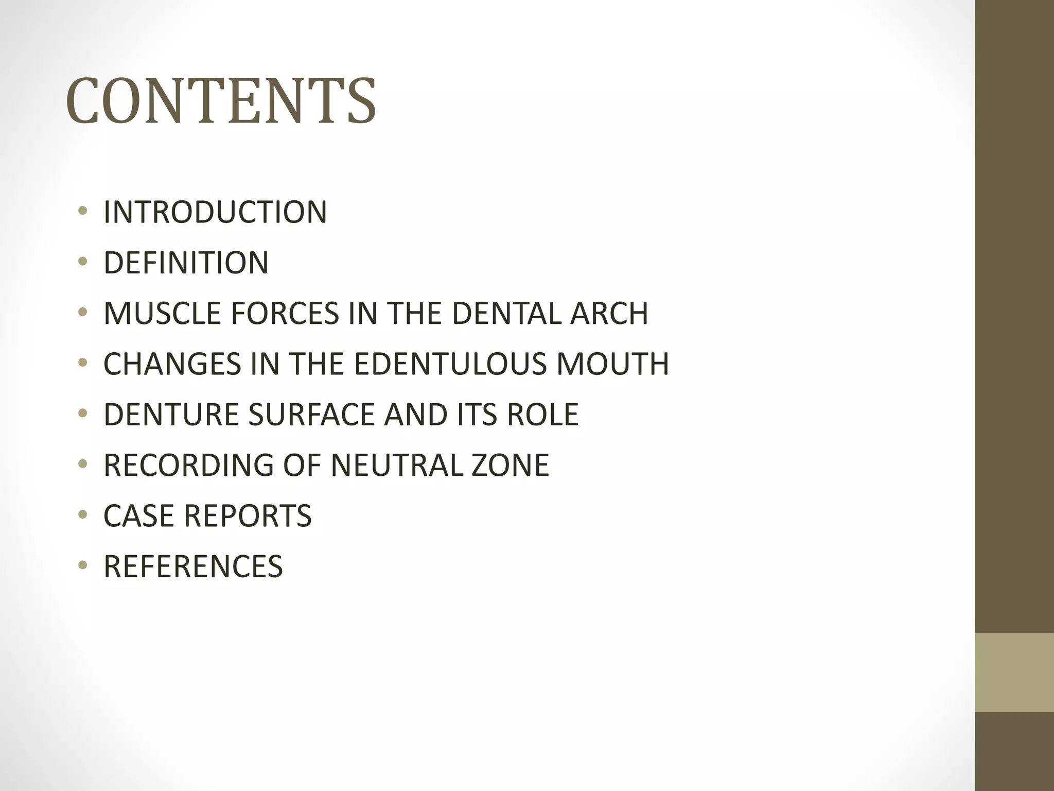 Neutral zone in complete dentures | PPTX