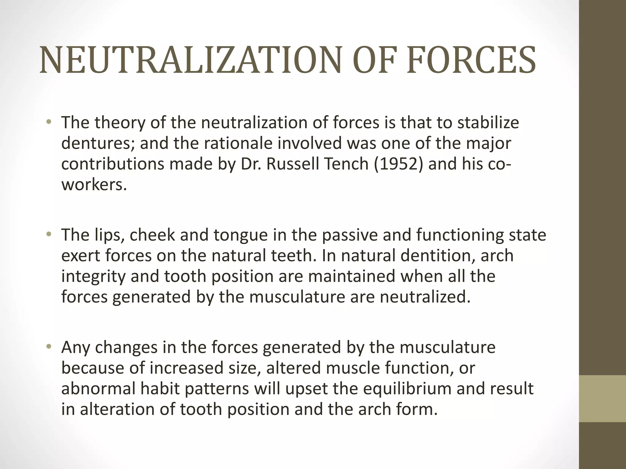 Neutral zone in complete dentures | PPTX