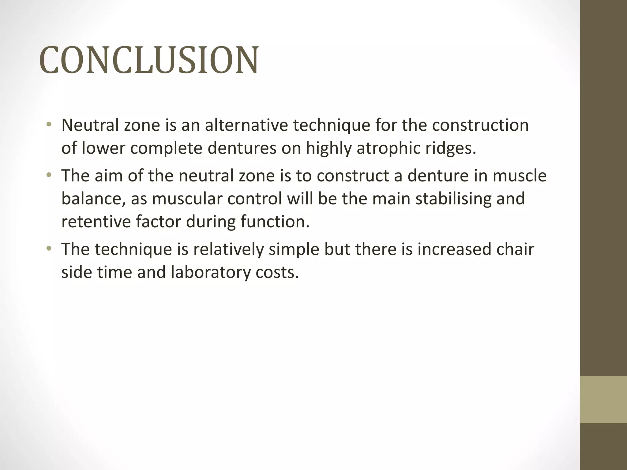 Neutral zone in complete dentures | PPTX