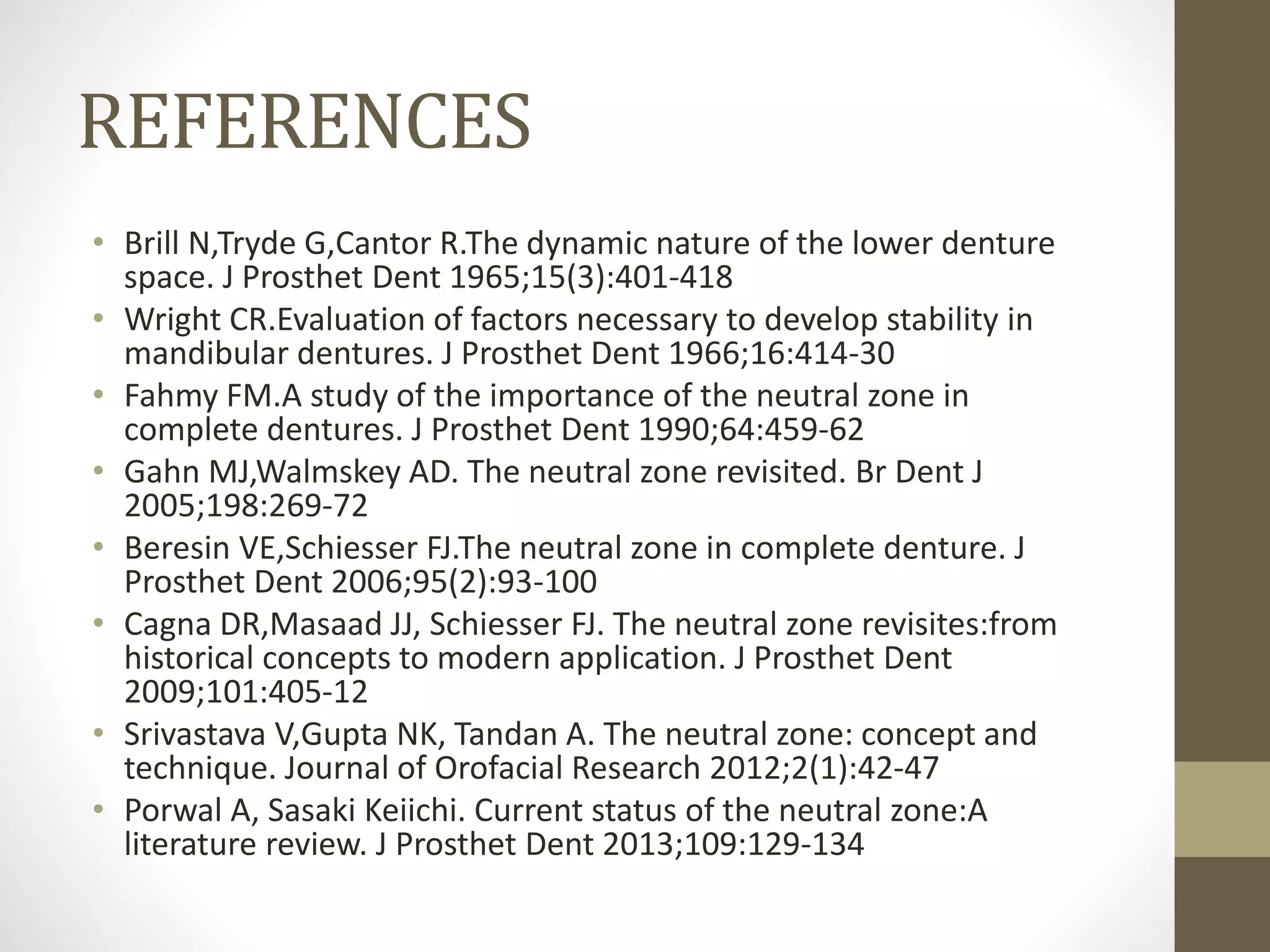 Neutral zone in complete dentures | PPTX