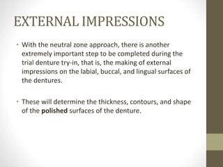 Neutral zone in complete dentures | PPTX