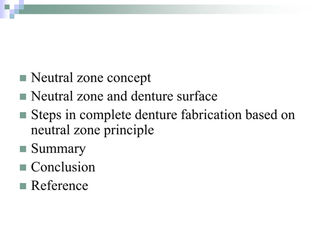 Neutral zone concept in complte dentures.ppt | Oral care | Personal Care
