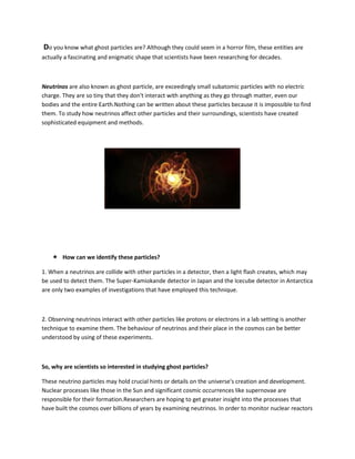 The Fascinating World of Ghost Particles: Exploring Neutrinos and Their ...