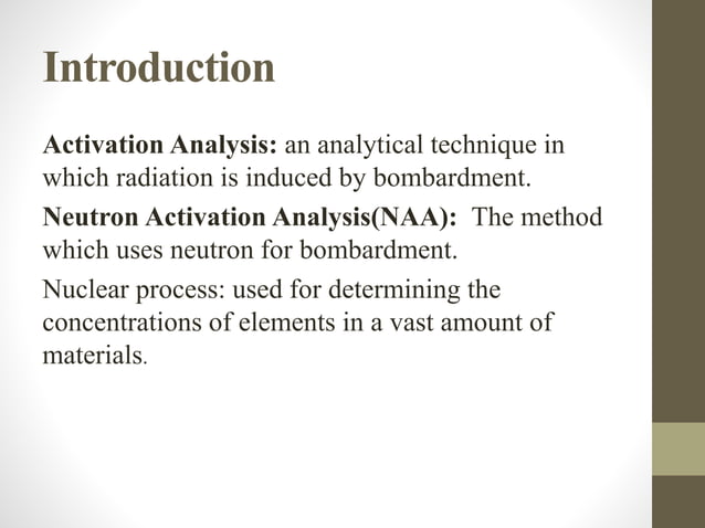 Neutron activation analysis | PPTX | Chemistry | Science