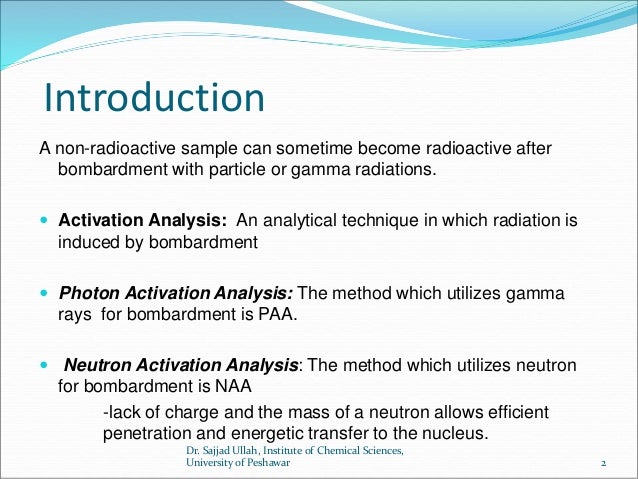 Neutron activation analysis (NAA)