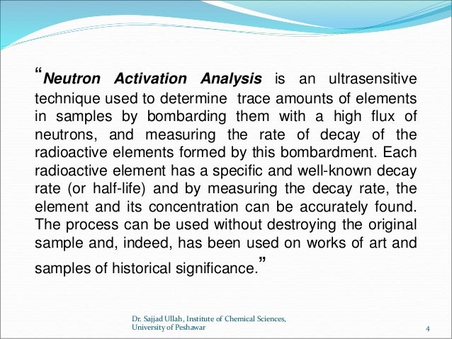 Neutron activation analysis (NAA)