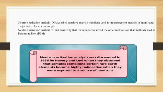 Neutron activation analysis | PPTX | Chemistry | Science