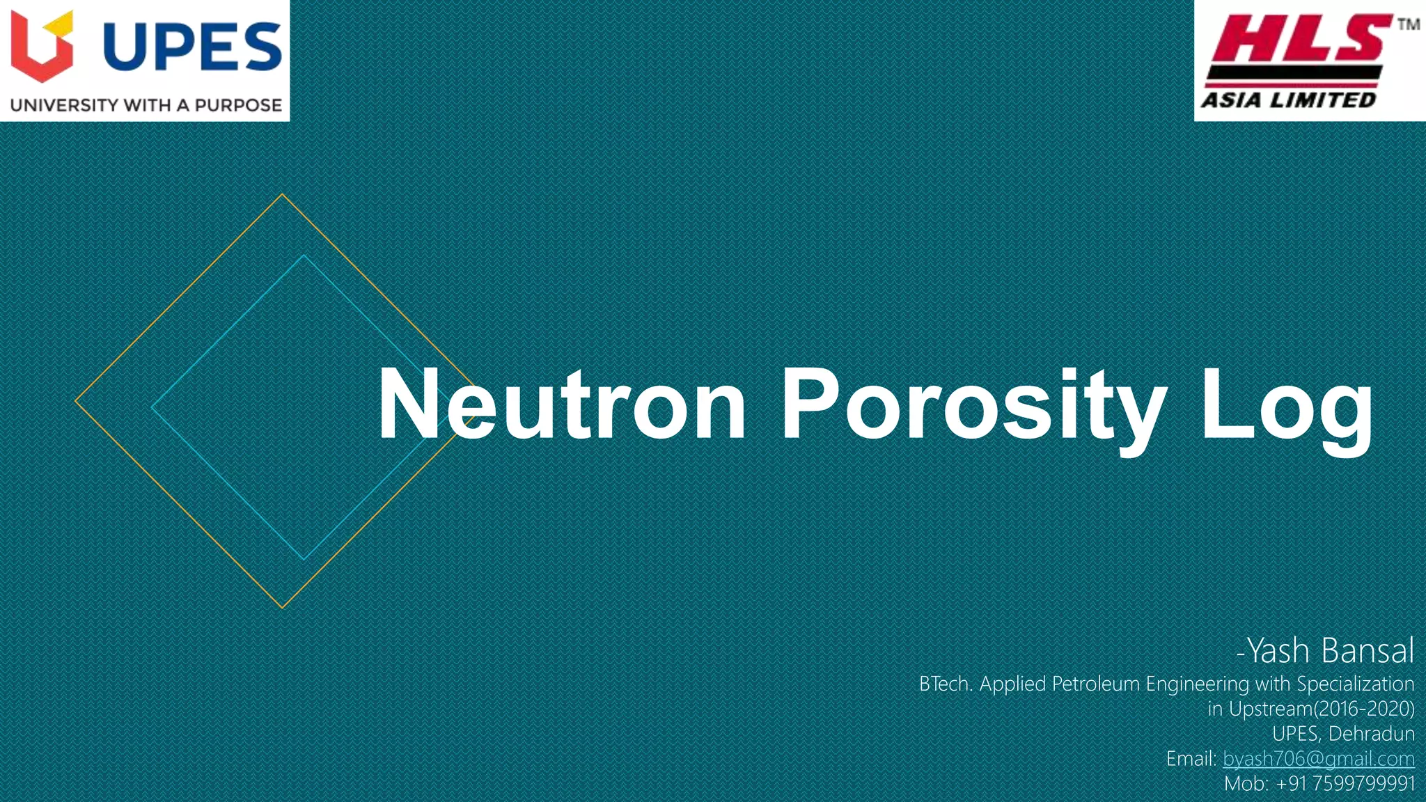 Neutron Porosity Log Pptx