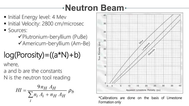 Neutron porosity log | PPTX | Physics | Science