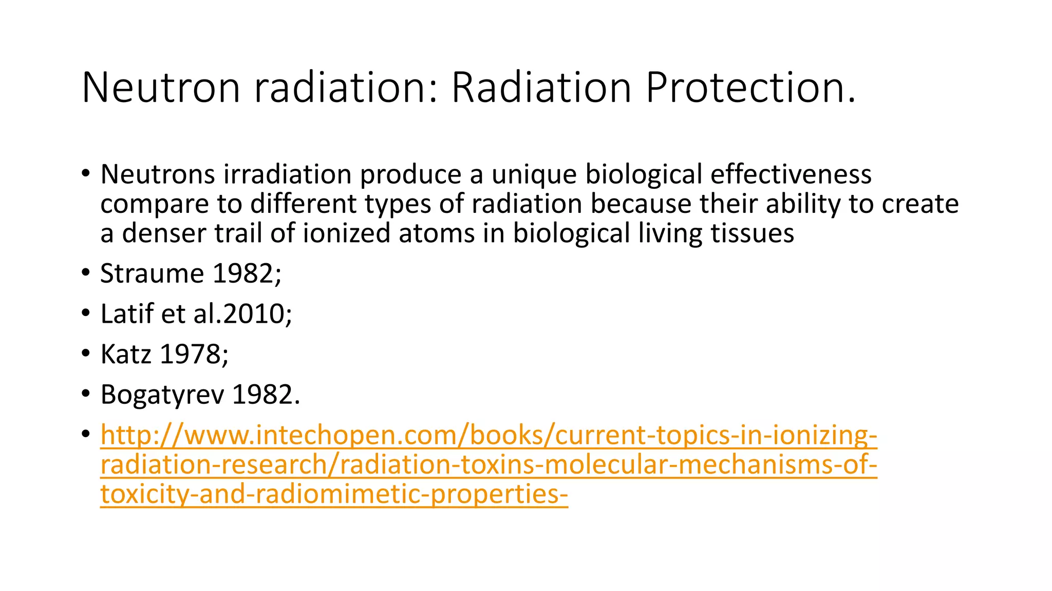 Neutron radiation: Radiation Protection | PPTX