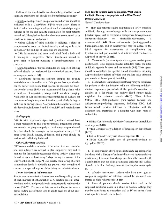 Neutropenia por cancer y uso de antibioticos guia idsa 2010 | PDF | Infectious Diseases ...