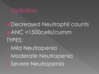 Neutropenic care | PPTX