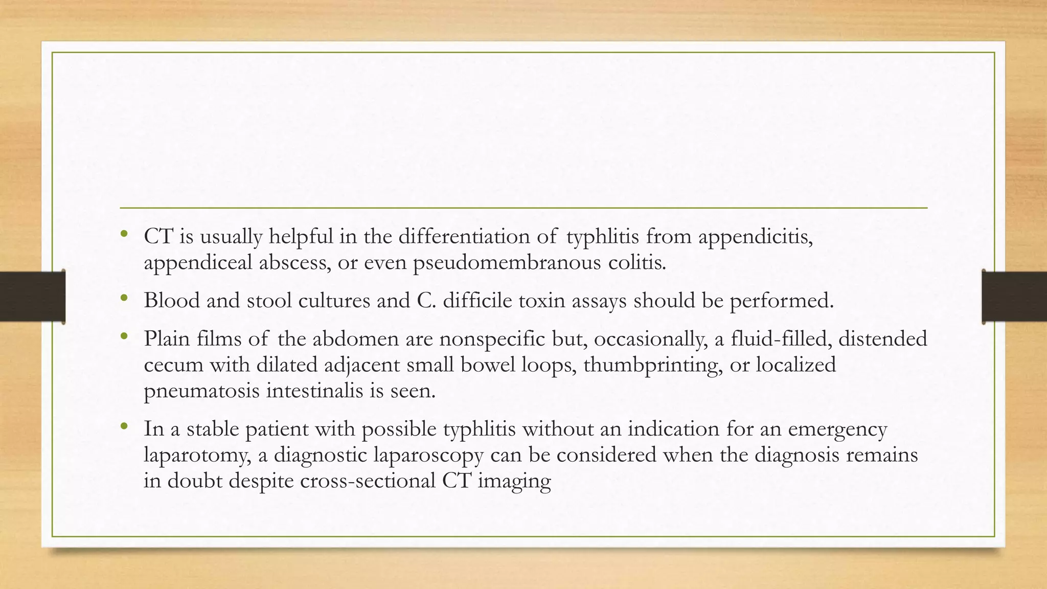 Neutropenic enterocolitis ( Typhilitis ) | PPTX