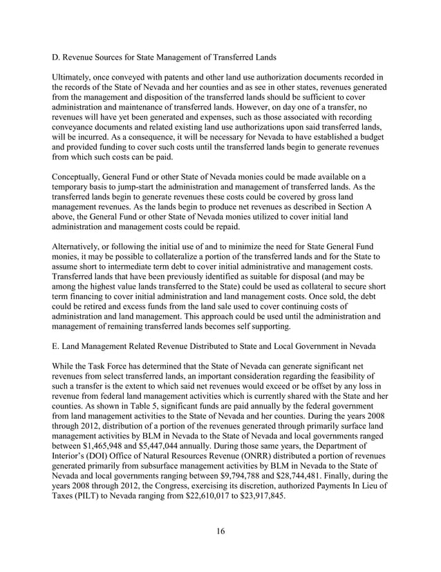 Nevada public lands task force report final | PDF