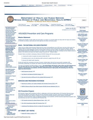 Nevada state health division screen shot of site | PDF