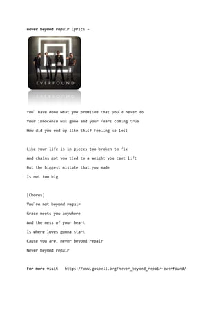 Never beyond repair lyrics | PDF
