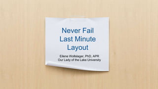 Never fail last minute layout | PPT