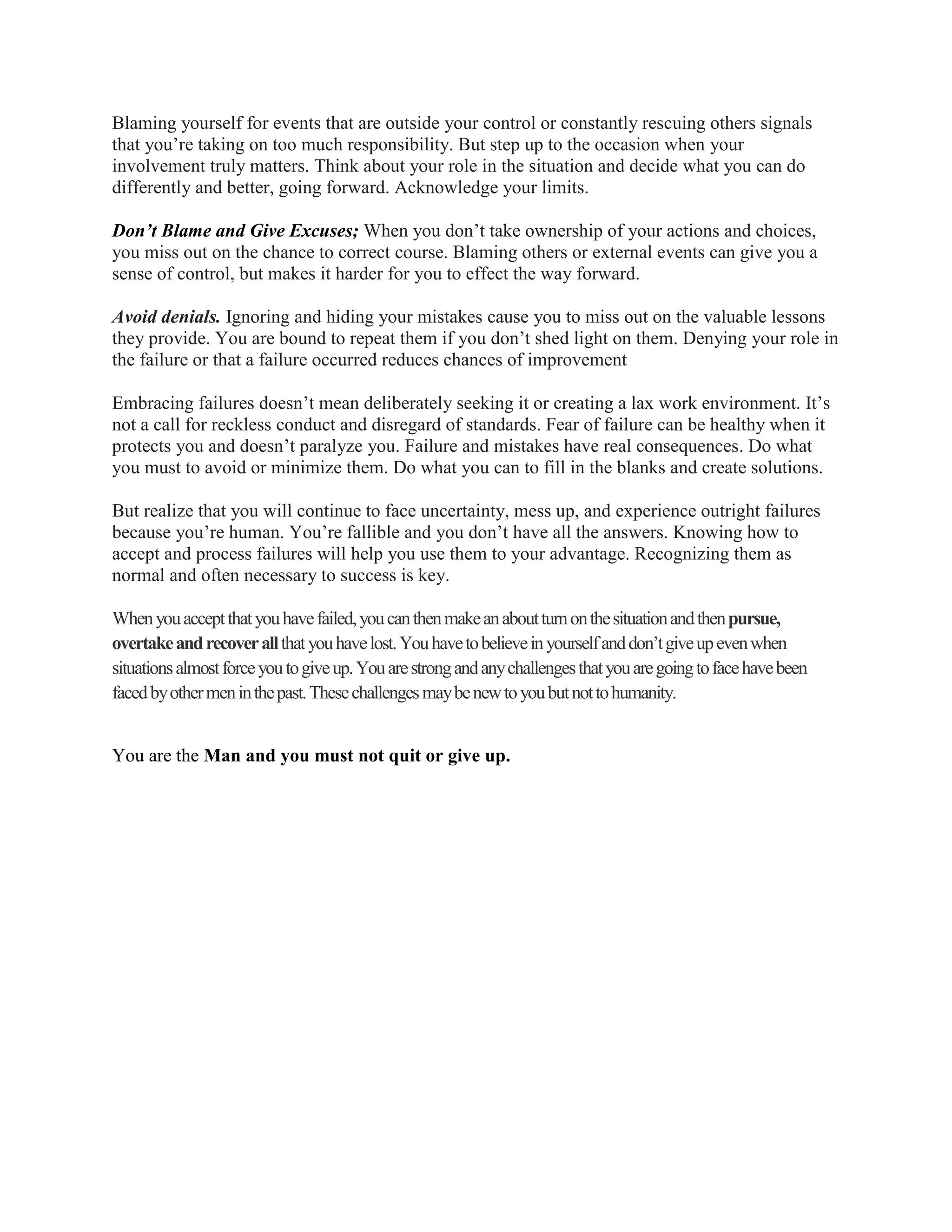 Never Give up in Failure | DOCX