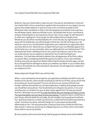 Never you grieve the holy spirit | DOCX