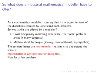 Mathematical Modelling in Industry | PDF