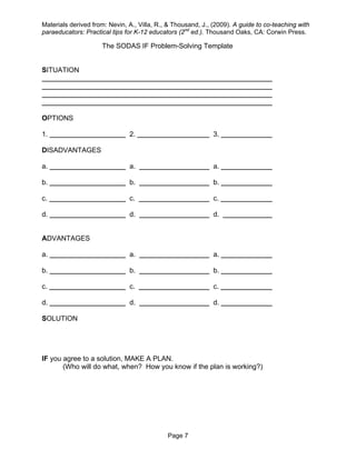 Co Teaching Lesson Plan Template