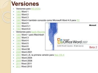 historia del microsoft word | PPTX