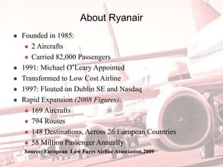 Analysis of Ryanair's Competitive Advantages | PPT